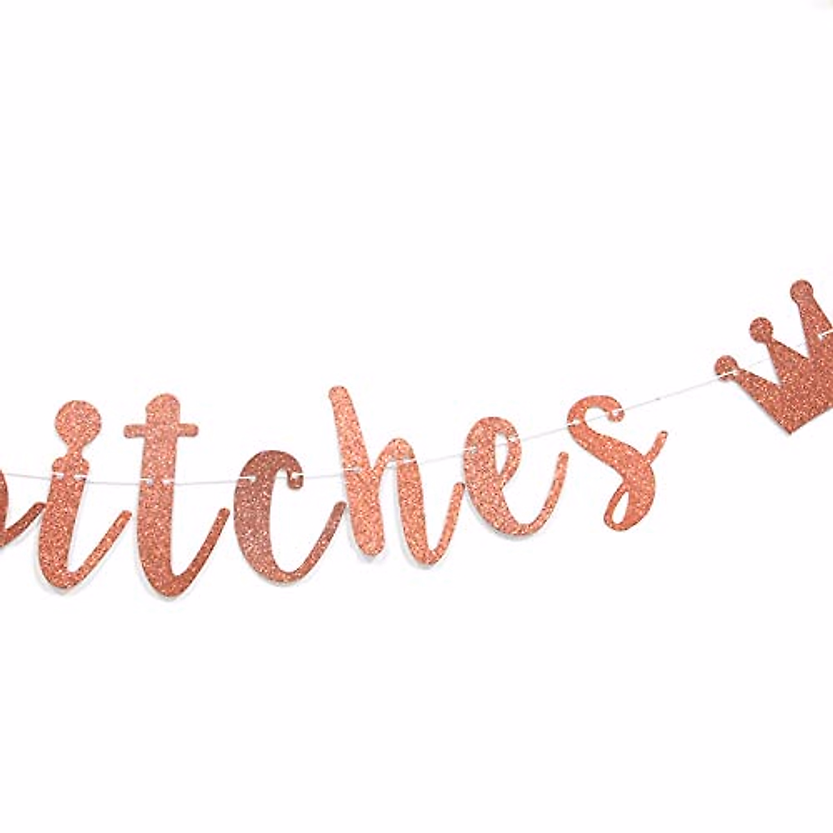 I'm 29 Bitches Banner, 29th Birthday Party Decor, Funny Twenty-nine Years Old Birthday Banner, Women’s 29th Birthday Party Decorations (Rose Gold)