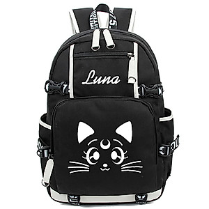 WANHONGYUE Anime Sailor Moon Luminous Backpack School Bag Student Bookbag Laptop Rucksack Daypack