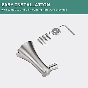 PARLOS Towel Hook, Wall Mounted Coat Hook, Brushed Nickel Robe Hook for Bathroom