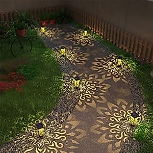 Gardsee 8 Pack Solar Lights Outdoor Garden Decorative Solar Garden Lights with Warm Light Waterproof Plastic Solar Pathway Landscape Lights for Path Patio Backyard Walkway Yard Garden Decor