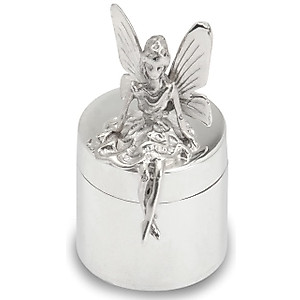 Krysaliis .925 Sterling Silver Tooth Fairy Keepsake Box for Baby - Durable, Elegant, and Custom Engravable Keepsake Gift Box - Perfect for First Tooth and Curl of Baby