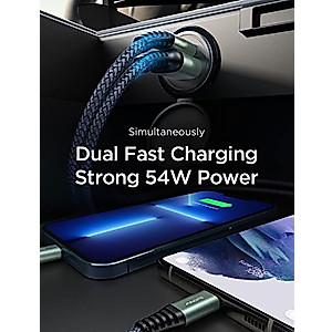 Car Charger USB C 54W Car Charger Adapter [Mini&Metal] AINOPE Cigarette Lighter USB Charger PD36W&QC3.0 Car Phone Charger Fast Charging for iPhone 14 Pro Max 13 12 Samsung Galaxy S23/22 Google Pixel