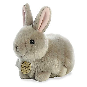 Aurora® Realistic Miyoni® Angora Bunny Grey Stuffed Animal - Lifelike Detail - Cherished Companionship - Gray 7.5 Inches