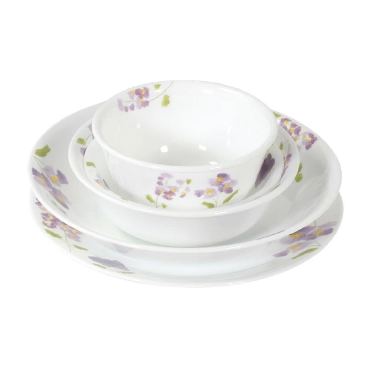 CORELLE CP-8941 Correl, 5-piece Set, Medium Plate, Deep Plate, Medium Bowl, Small Bowl, Variable Bowl, Break-Resistant, Lightweight, Microwave Safe, Oven Safe, Dishwasher Safe, Daily, Violet Mist
