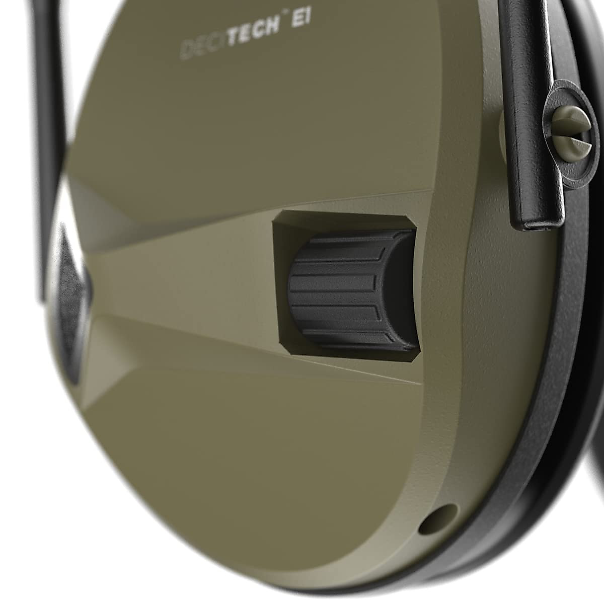 Defender Safety Decitech E1 Electronic Active Hearing Protection, Shooting, Range, Hunting, Tactical Earmuffs, 24 NNR Rated. (Olive Green)