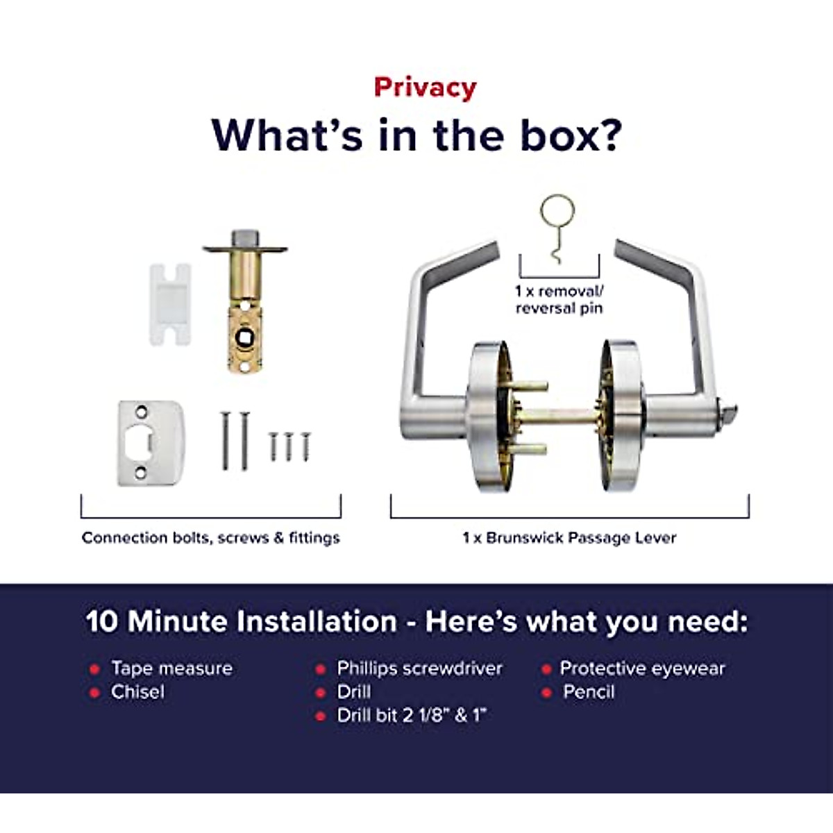 Commercial Grade Bathroom Door Lock with Occupancy Indicator - See Occupied Vacancy or Engaged Status On Public Restroom Toilet - with Deadbolt Locks