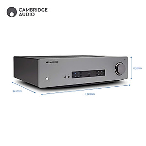 Cambridge Audio CXA61 Stereo Two-Channel Amplifier with Bluetooth and Built-in DAC - 60 Watts Per Channel (Lunar Grey)