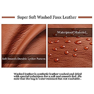 handbags & shoulder bags for woman super soft washed PU leather hobo bags multiple use woman's cross body bag backpack (Brown)