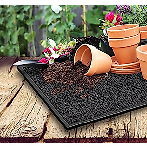 GrassWorx Clean Machine Drain & Dry Boot Tray, 14" x 28", Flint (10376363)