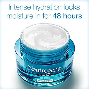 Neutrogena Hydro Boost Hyaluronic Acid Hydrating Gel-Cream Face Moisturizer to Hydrate & Smooth Extra-Dry Skin, Oil-Free, Fragrance-Free, Non-Comedogenic & Dye-Free Face Lotion, 1.7 oz