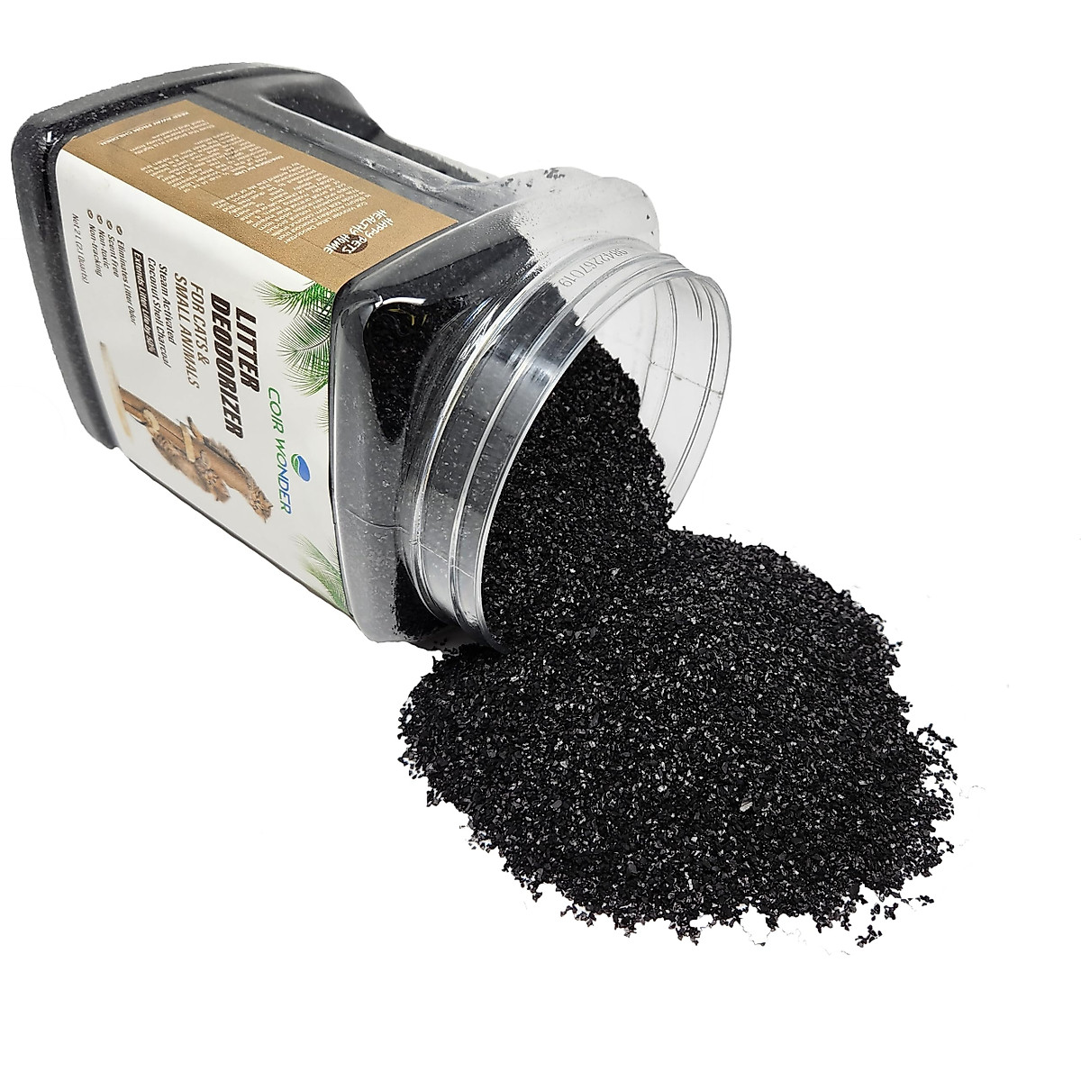 Coir Wonder Cat Litter Deodorizer – Litter Box Odor Eliminator – 2.2 Lb - Made of Activated Charcoal Carbon – Longer Kitty Litter Life – Odor Control for Small Animal Pet Enclosure and Chicken Coop