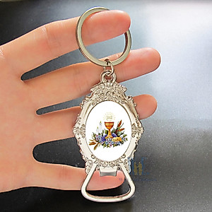 12 PCS Personalized First Communion Favor Engraved Bottle Opener Keychain Recuerdos para Primera Comunion Niña Niño Customized