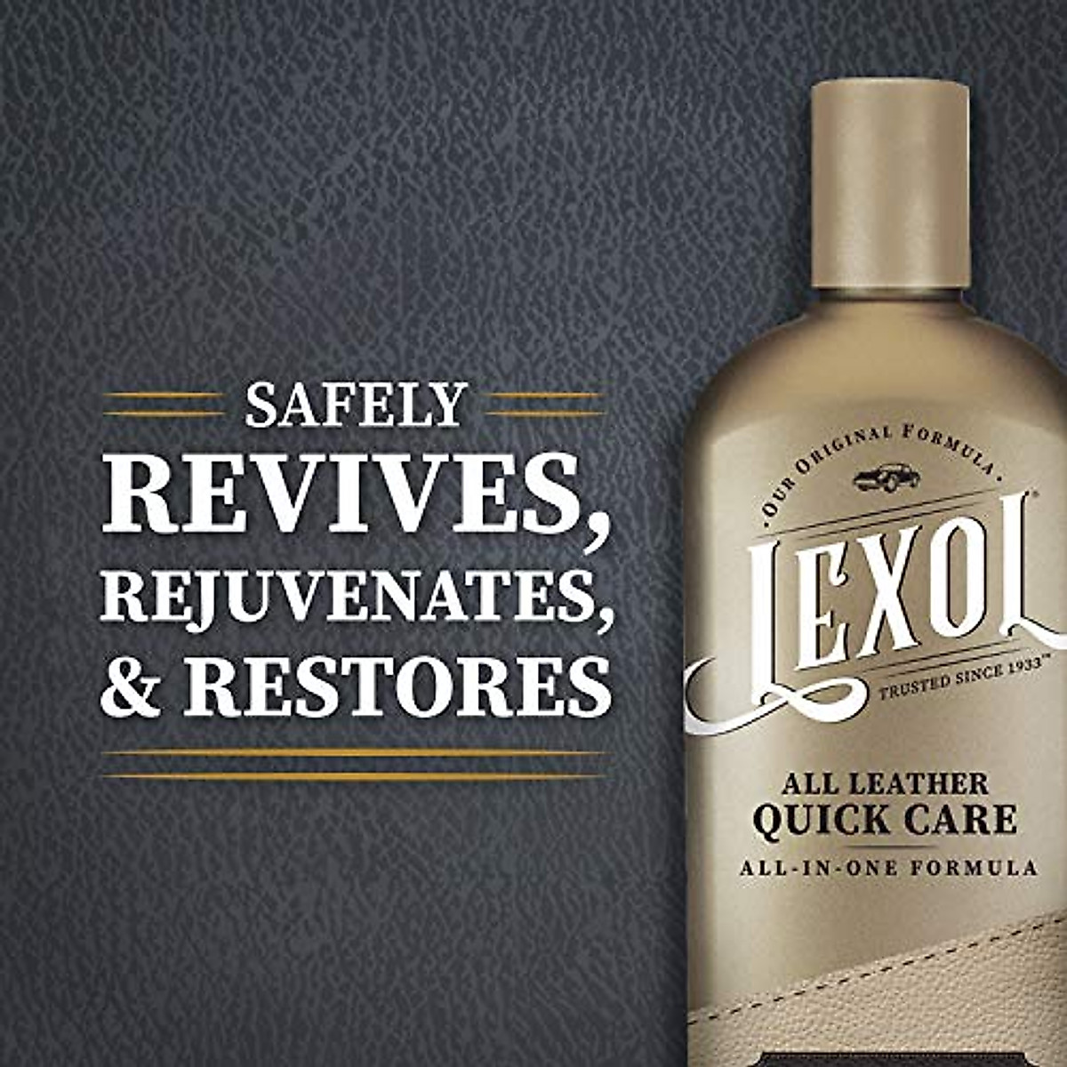 Lexol All Leather Care Fast Acting All-in-One Formula, Use on Furniture, Car Interior, Shoes, Handbags, 16.9 Oz