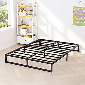 Richwanone 10 Inch King Size Bed Frame Metal Platform Mattress Foundation with Steel Slat Support, No Box Spring Needed, Easy Assembly, Black