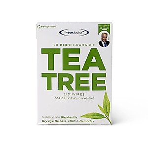 The Eye Doctor Tea Tree Eyelid Wipes - 40x Cleansing Lid Wipes Suitable for Dry Eye Blepharitis MGD & Demodex - Tea Tree, Coconut & Argan Oil
