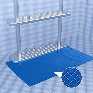 Poolzilla Swimming Pool Ladder Mat - 36" x 36" - Premium Protective Pad for Liner
