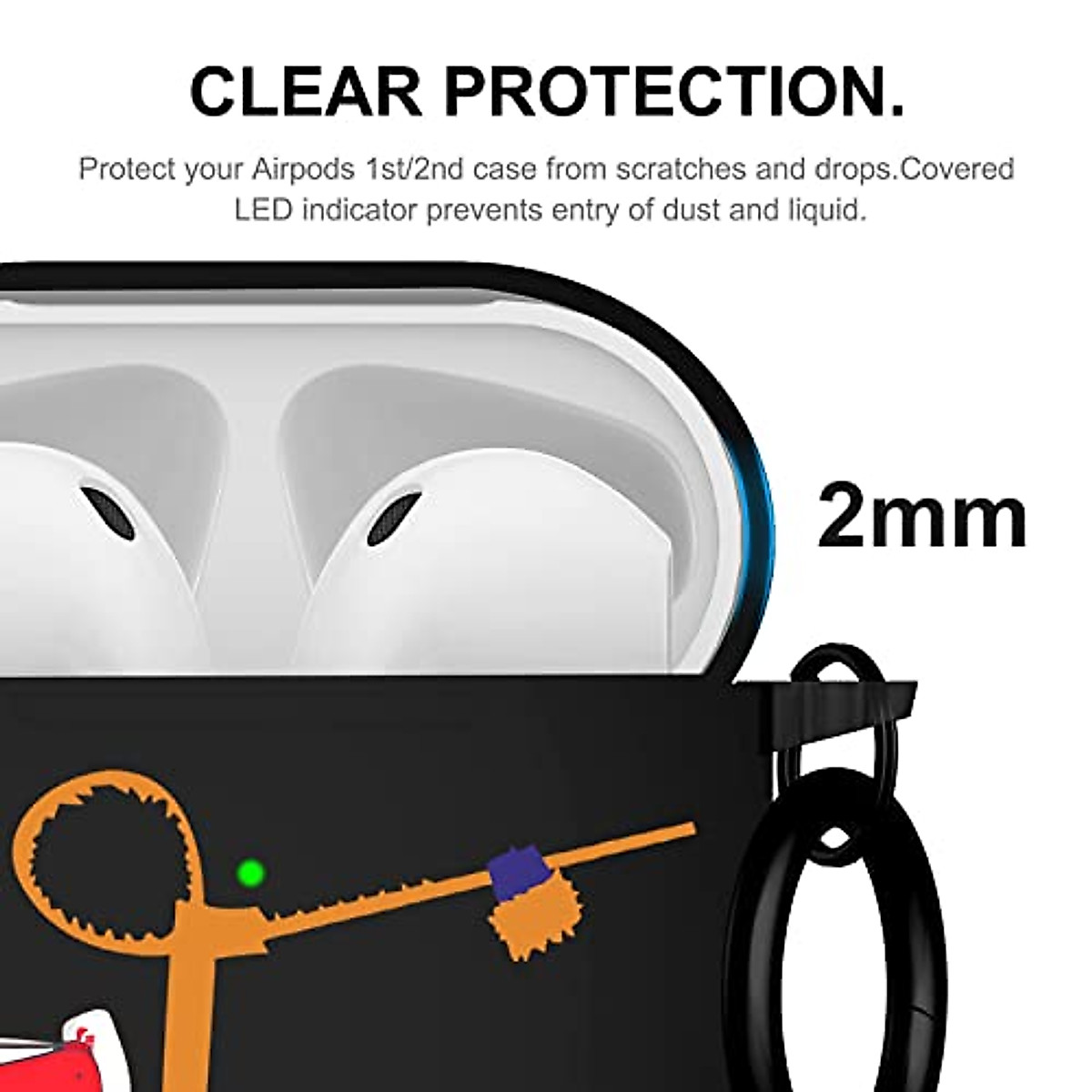 Gedicht for Airpods 2nd Generation Case Air Sports Shoes, Protective TPU Soft Airpod 1st Generation Case Cover Rugged for Apple Airpod 1&2 Case with Keychain for Women Men，Black Red