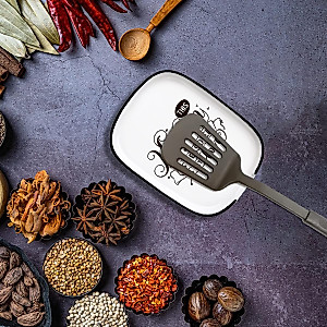 Ceramic Spoon Rest For Kitchen-Funny Kitchen is Seasoned With Love Quote Spoon Rest For Stove Top-Large Spoon Holder for Kitchen Counter-Heat Resistant Cooking Utensil Rest-Modern Kitchen Décor