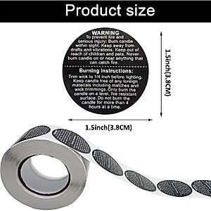 1500 Pcs Candle Warning Labels,1.5inch Candle Jar Container Stickers, Candle Safety Stickers for Candle Making DIY Candle Jars
