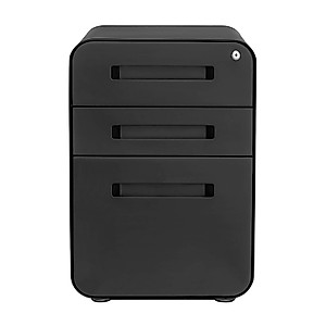 Laura Davidson Furniture Stockpile 3-Drawer File Cabinet, Commercial-Grade (Black)