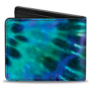 Buckle-Down mens Buckle-down Pu Bifold - Tie Dye Green/Blue/Purple Bi Fold Wallet, Multicolor, 4.0 x 3.5 US