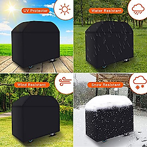 Gas Grill Cover, 65 inch BBQ Grill Cover Durable, Waterproof Large Grill Covers Outdoor, All Weather & UV-Resistant Barbecue Cover for Most Weber, Brinkmann, Charbroil, Holland, Jenn Air, Nexgrill