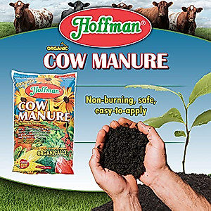 Hoffman Organic Cow Manure Garden Fertilizer Plant Food, 1-1-1, 20 Pounds