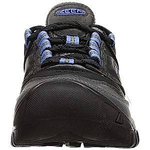 KEEN Women's Ridge Flex Low Height Waterproof Hiking Shoes, Steel Grey/Hydrangea, 9.5