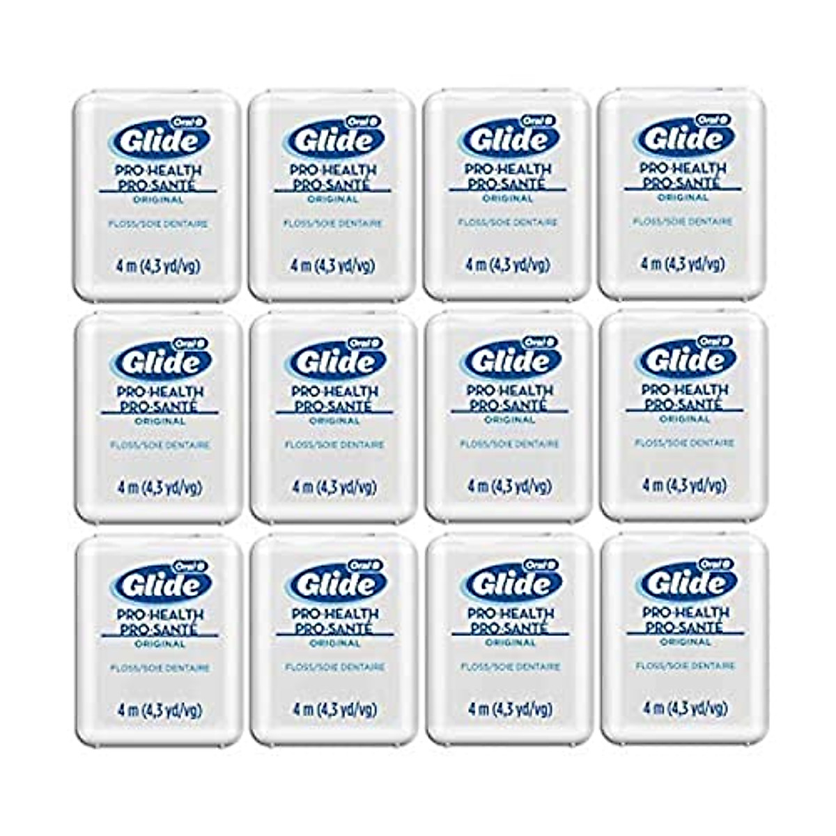 Glide Oral-B Pro-Health Original Floss, Small Size 4 Meters (4.3 Yards) - Pack of 12