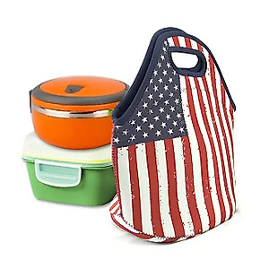 QOMOLANGMA 6 pcs Sublimation Blank Lunch Bag 11.8 x 11.8 in Tote Bag Reusable Insulated Thermal Food Carry Case Handbags with Zipper for Heat Press Transfer Printing (black bottom)