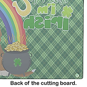 Caroline's Treasures WDK4744LCB Red and White Tricolor Basset Hound St. Patrick's Day Glass Cutting Board Large, 12H x 16W, multicolor