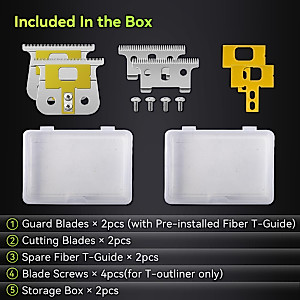 Blades for Andis T Outliner, G, GO, GTO, GTX, Headliner LS2, LS3 Blades Replacement, 2 Pack