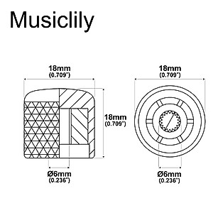 Musiclily Metric 6mm Metal Guitar Dome Knobs Volume Tone Control Knobs for Fender Telecaster Electric Guitar Precision P-Bass,Chrome (4 Pieces)