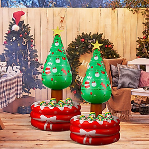 2 Pack Inflatable Christmas Tree Coolers Drink Beverage Inflatable Cooler Christmas Decorations Party Supplies for Home Office Holiday Winter Party Decorations, Multicolored, 50 x 25 Inches
