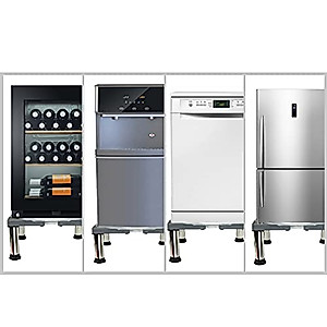 Stand for Fridge freezer Heightened 10" Adjustable Machine Stand Length/Width 17"-25" Air Conditioner Base Pedestal for Dishwasher Wooden Barrel, Prevent Scratch Dent (Legs:10",4Legs)