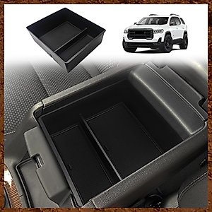 Muslogy Center Console Organizer Compatible with GMC Acadia 2017-2022 2023 Accessories Acadia SL SLE SLT Denali AT4 Middle Console Storage Box Armrest Insert Tray ABS Material