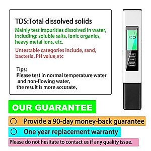 TDS Meter,Accurate and Reliable,Water Testing Kits for Drinking Water,Professional Water Meter,TDS, EC & Temp Meter 3 in 1(White)