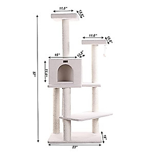 Armarkat B5701 57-Inch Cat Tree, Ivory