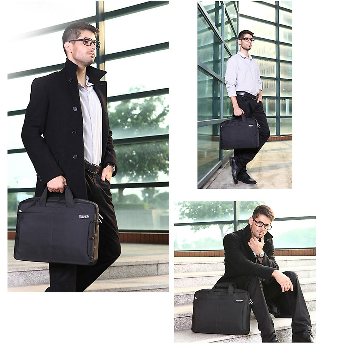 18 Inch Laptop Bag Briefcase Case fits up to 18.4 Inches Notebook Computer Waterproof Shockproof for Men Black
