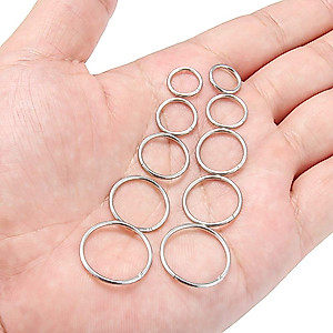 SCERRING 10PCS 16G Stainless Steel Hinged Clicker Segment Septum Nose Lip Ring Hoop Nipple Cartilage Tragus Sleeper Earrings Body Piercing Jewelry 8mm 10mm 12mm 14mm 16mm Silver