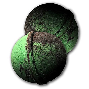 Zombie Balls Bath Bombs - Fun Zombie Design - Cool Bath Bombs for Teens - Cute XL Bath Fizzers, Green and Black, Handcrafted in The USA