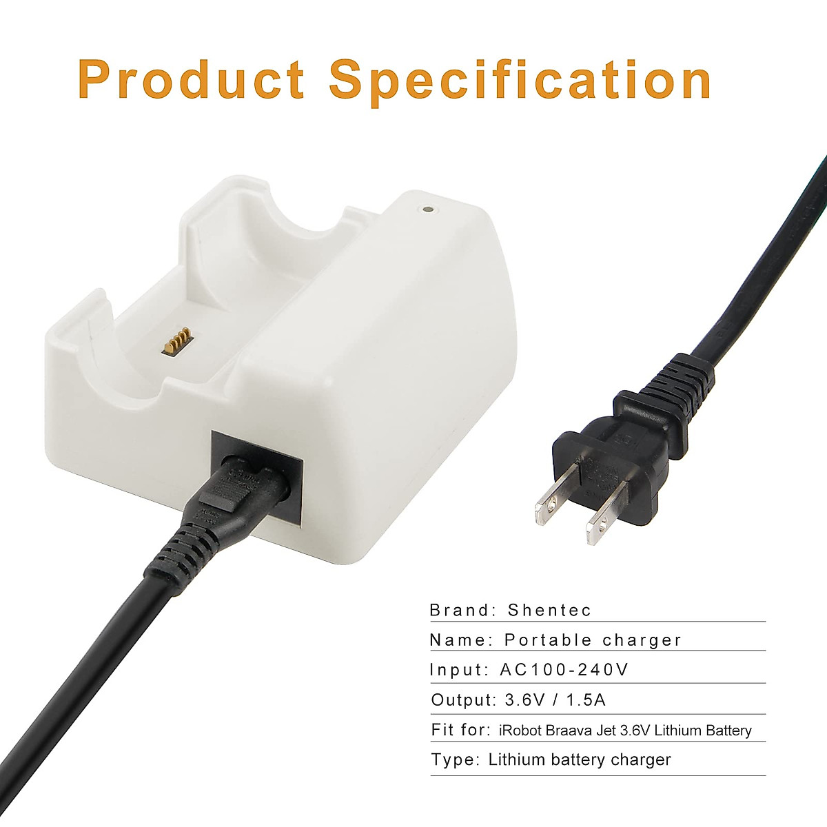 Shentec 3.6V 4000mAh Replacement Battery Compatible with iRobot Braava Jet 240 Floor Mopping Robots, Li-ion Battery with a Charger