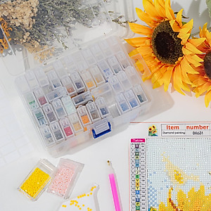 Diamond Painting Storage Containers,42 Grids Box Diamond Art Accessories Storage Box for Jewelry,Portable Bead Storage Art Kit Tool for Crafts