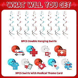 DMIGHT Nurses Week Decorations Set Include Thank You Nurses Porch Banners, Happy Nurses Week Banners, Hanging Swirls, Foil Balloons for Medical Party, RN Themed Party, Doctor Nursing Event Celebration