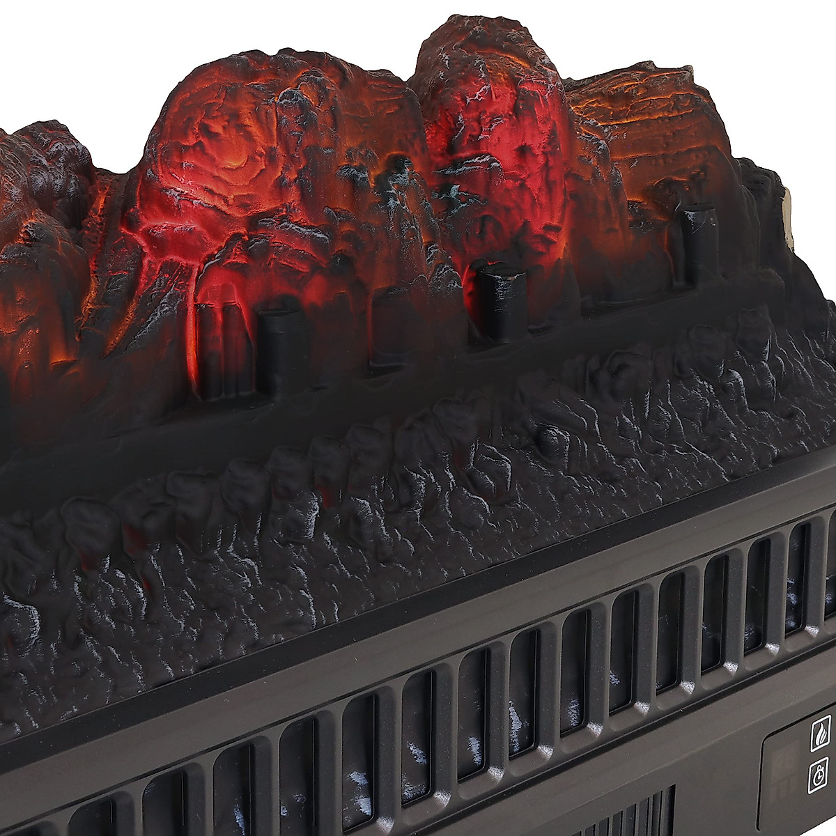 Sunnydaze Heated Log Electric Fireplace Insert Heater - Polypropylene Construction - Great for Existing Fireplaces