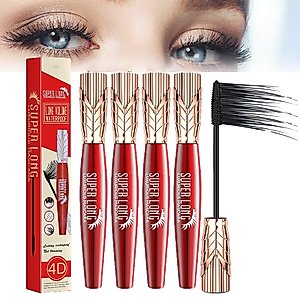 Yankina Mascara De Pestañas, Yankina Super Long Mascara, Yankina Máscara Para Pestañas Super Long, Yanquina 4d Waterproof and Sweat Super Long Luxurious Mascara, Stereo Lengthening Mascara (4Pcs)