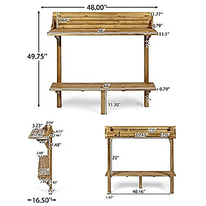 Christopher Knight Home Caribbean Outdoor Acacia Wood Balcony Bar Table, Natural Stained