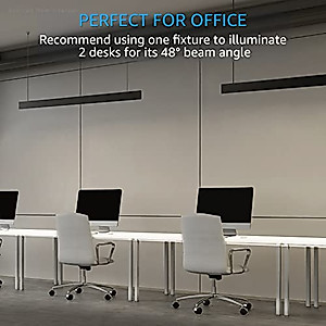 LEONLITE 4FT Anti Glare LED Linear Light Linkable, 0-10V Dimmable 100-277V Commercial-grade Architectural Suspended Lighting Fixture, Narrow Beam Angle, DLC & ETL, 40W 4600LM, 4000K Cool White, 2 Pack