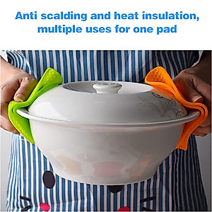 MMQ Silicone Trivet Mats 4 Pcs, Jar Opener Gripper Pads Multifunction Reusable Jar Opener Bottle Lid Openers Kitchen Coasters Heat Insulation Pads Fit Most Jars for Weak Hands (silicone)