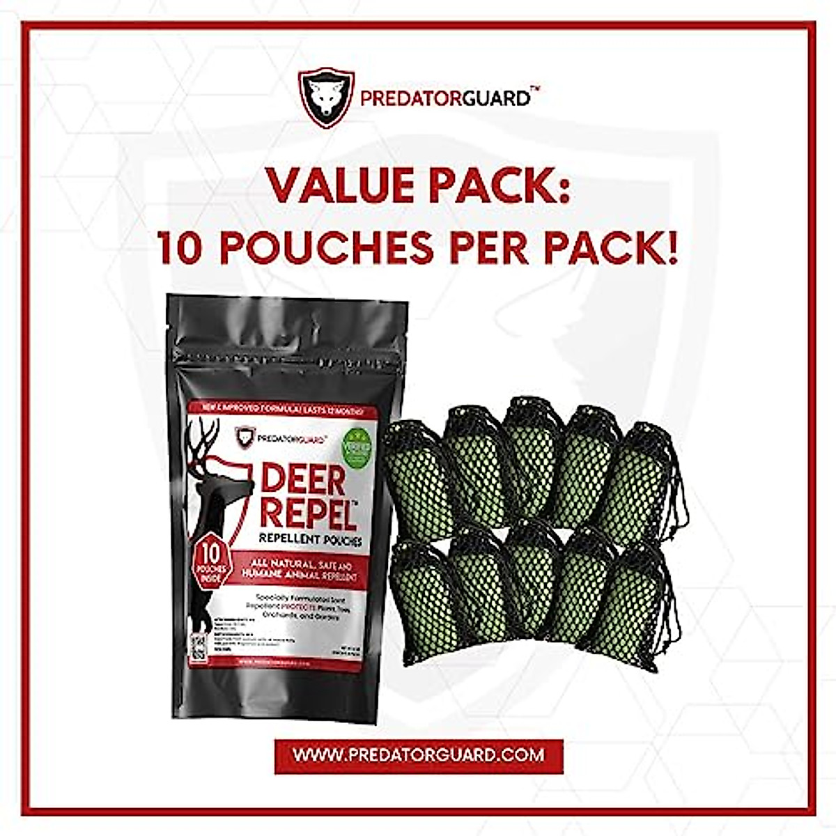 Deer Repel Deer Repellent Plants Pouches - Stop Deer and Rabbits Eating Plants Trees Gardens and Vegetables - 10 Pack Lasts 12 Months - All Natural Ingredients